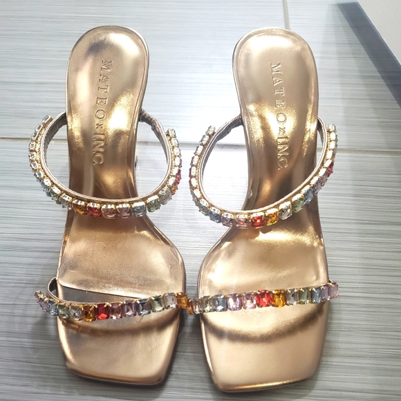 Shoes | Mateo X Inc Gemstone Heels | Poshmark